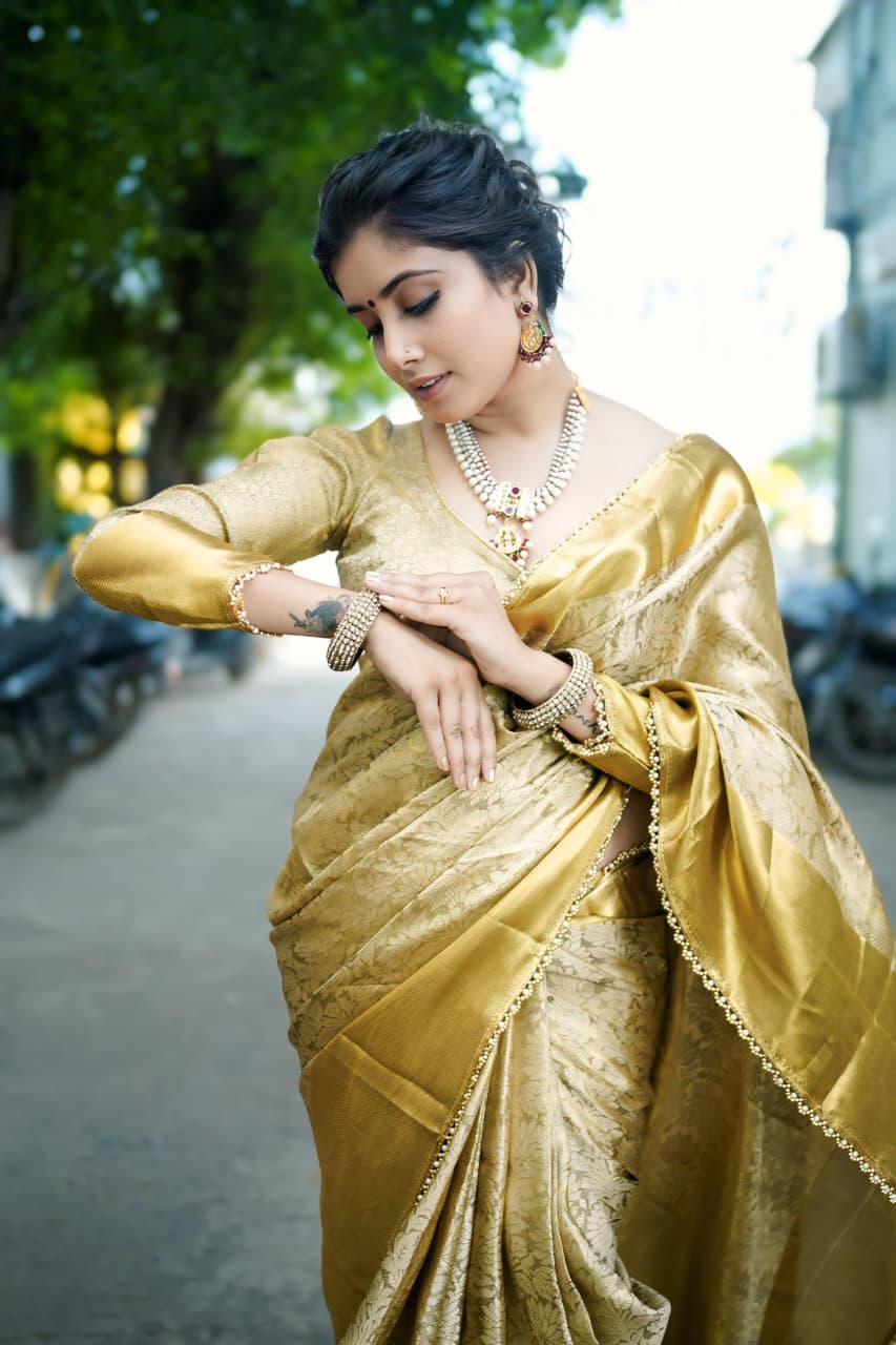Soft Tissue Silk Bollywood Nita Ambani Wedding Ready to Wear Saree ...